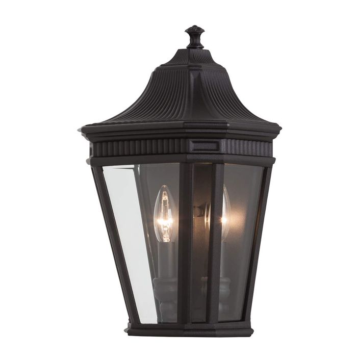 Cotswold Lane 2 Light Half Wall Lantern - Black | Elstead Lighting