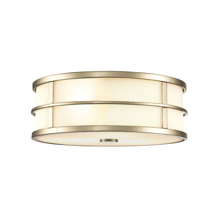 Fusion 3 Light Flush - Painted Natural Brass | Elstead Lighting