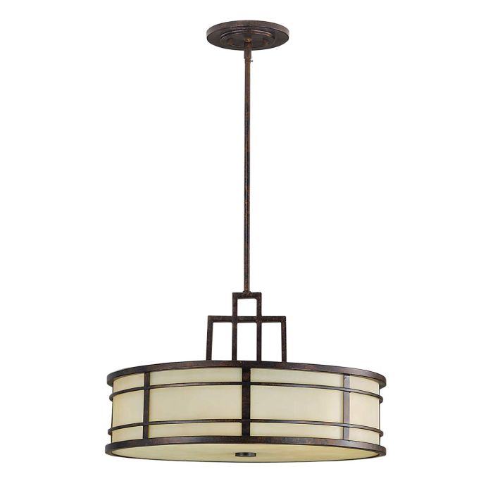 Fusion 3 Light Pendant - Grecian Bronze | Elstead Lighting