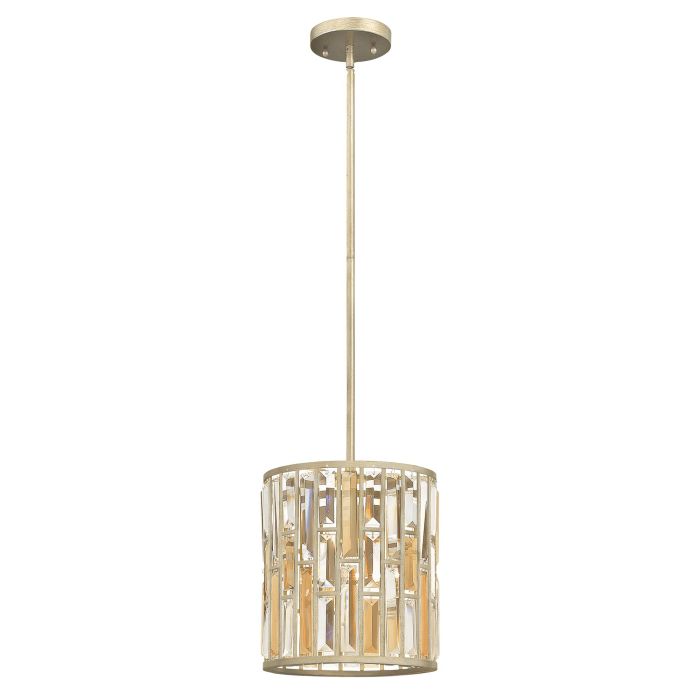Gemma 1 Light Mini Pendant - Silver Leaf | Elstead Lighting