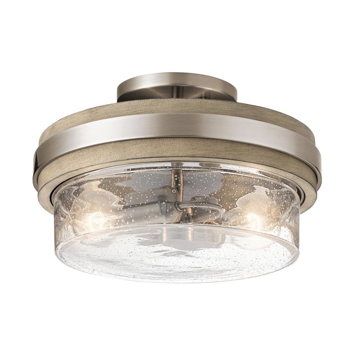 Grand Bank 2 Light Semi-Flush - Distressed Antique Grey | Elstead Lighting
