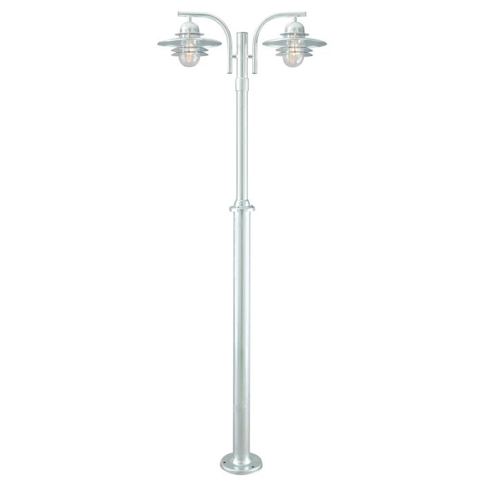 Oslo 2 Light Lamp Post Galvanised | Elstead Lighting