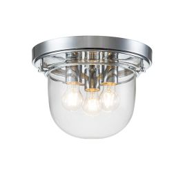 Whistling 3 Light Flush - Polished Chrome | Elstead Lighting