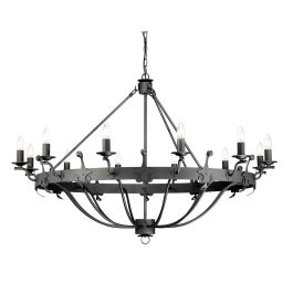 Windsor 12 Light Chandelier - Graphite | Elstead Lighting