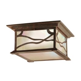 Morris 2 Light Flush - Distressed Copper | Elstead Lighting