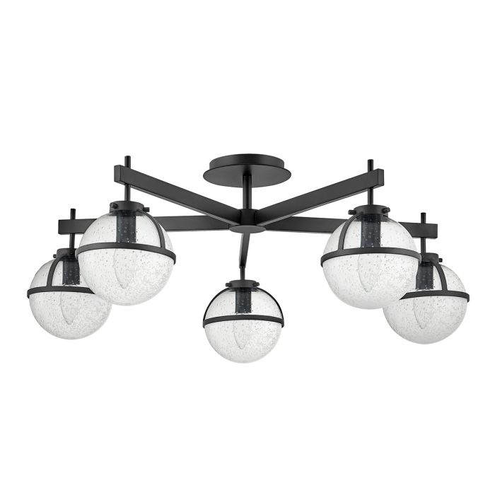Hollis 5 Light Semi-Flush - Black | Elstead Lighting